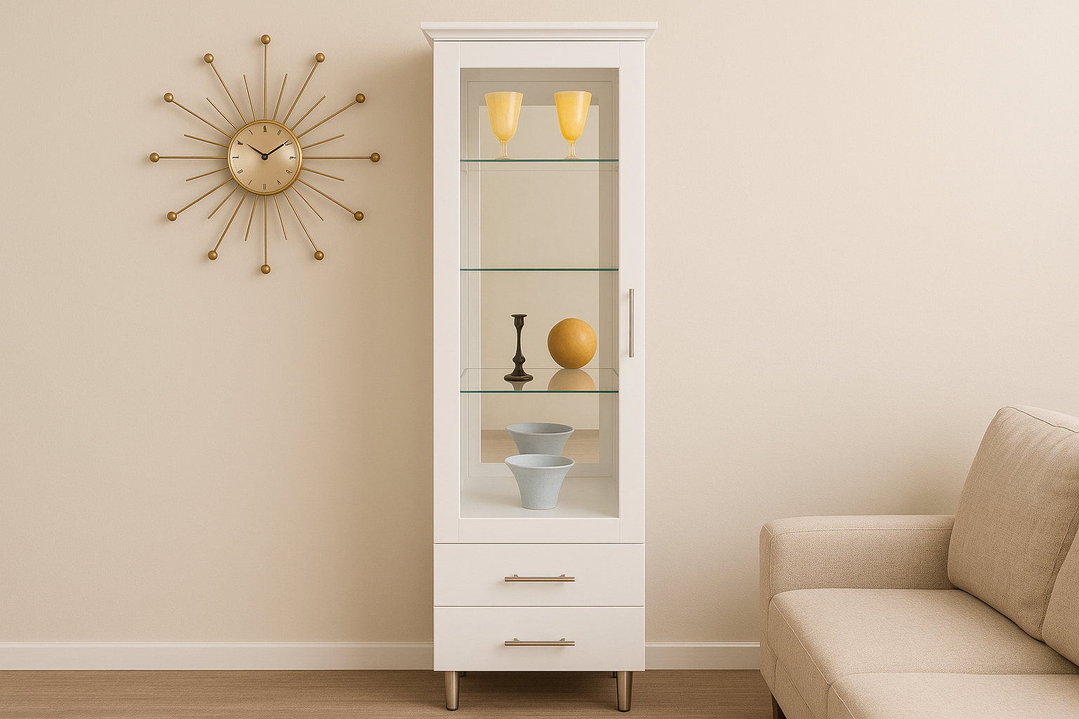 Supawood Display Cabinet with Glass Shelves | Budget Furn