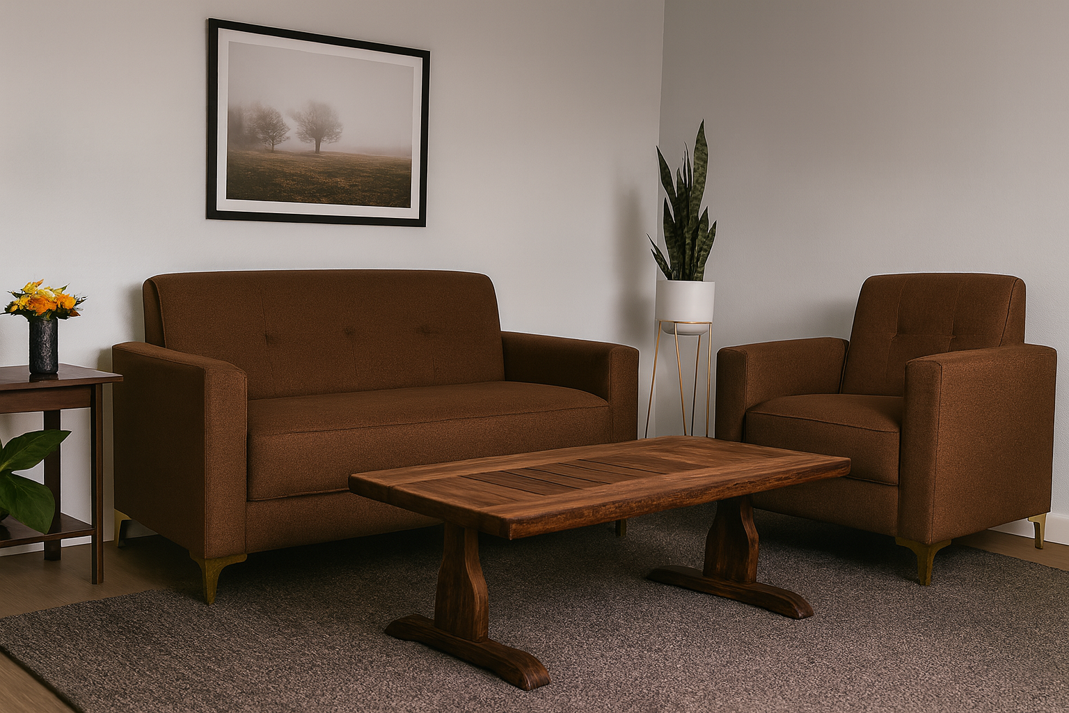 Two and One Seater Sophia Lounge Set