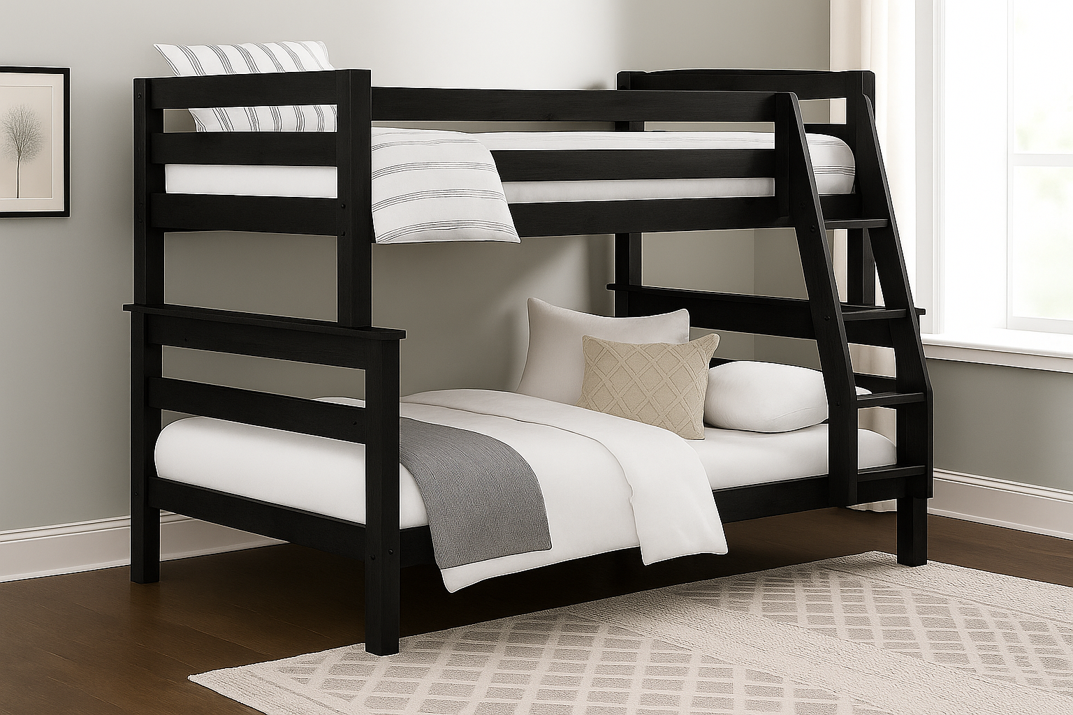 Tri Bunks - 3/4 Bottom Bed | Budget Furn Collection
