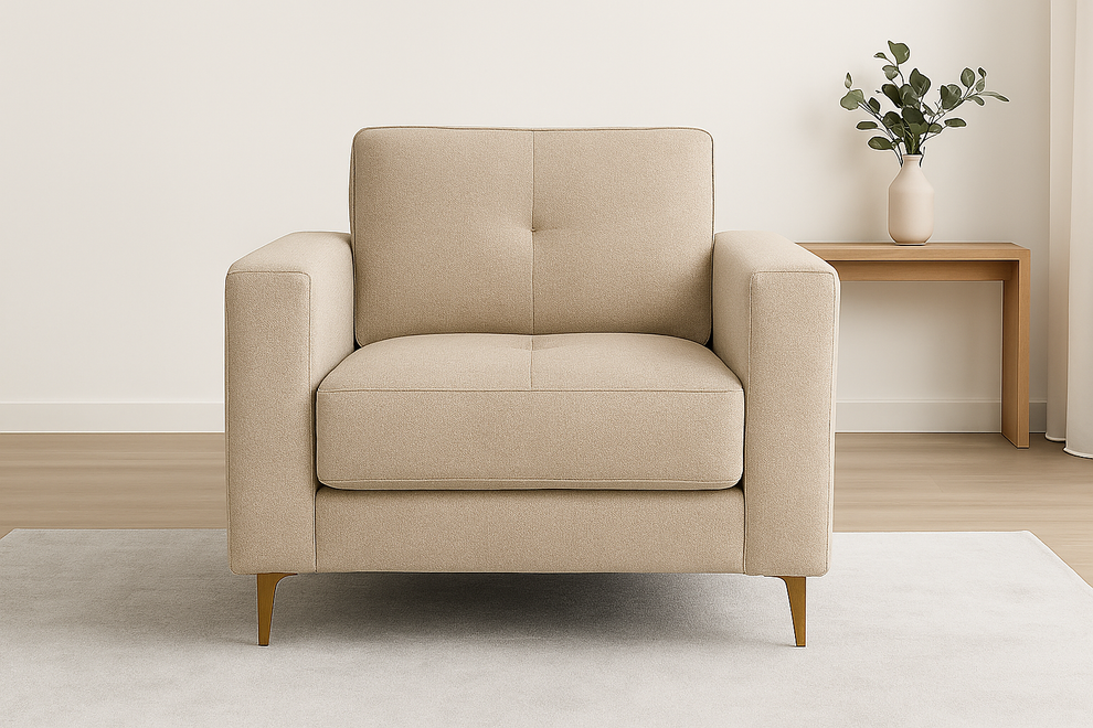 Norel One Seater Gold Legs | Luxury Accent Chair | Budget Furn